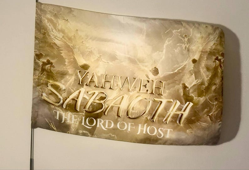 Yahweh Sabaoth Silk Flag: Christian Worship Banner, Angelic Art - Etsy