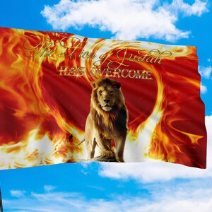 Lion of Judah Flag: Christian Worship Banner, Spiritual Warfare Art ...