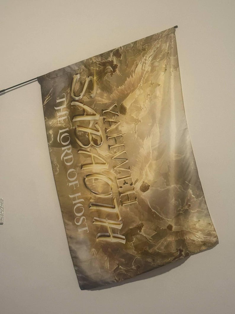 Yahweh Sabaoth Silk Flag: Christian Worship Banner, Angelic Art - Etsy