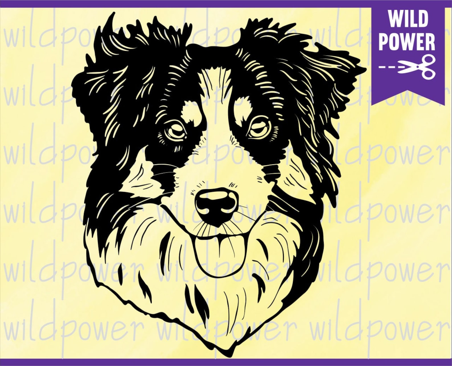 Australian Shepherd Svgmini Aussie Face Clipartdog Svg Files - Etsy