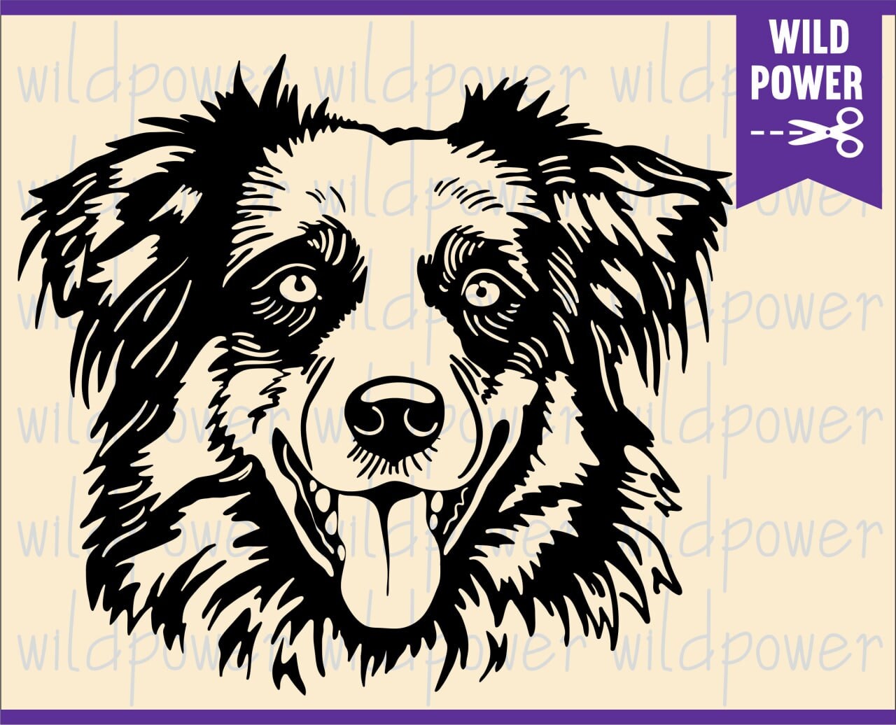 Australian Shepherd Svgmini Aussie Face Clipartdog Svg Files | Etsy