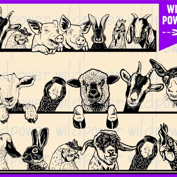 Farm Animals Stack - Etsy