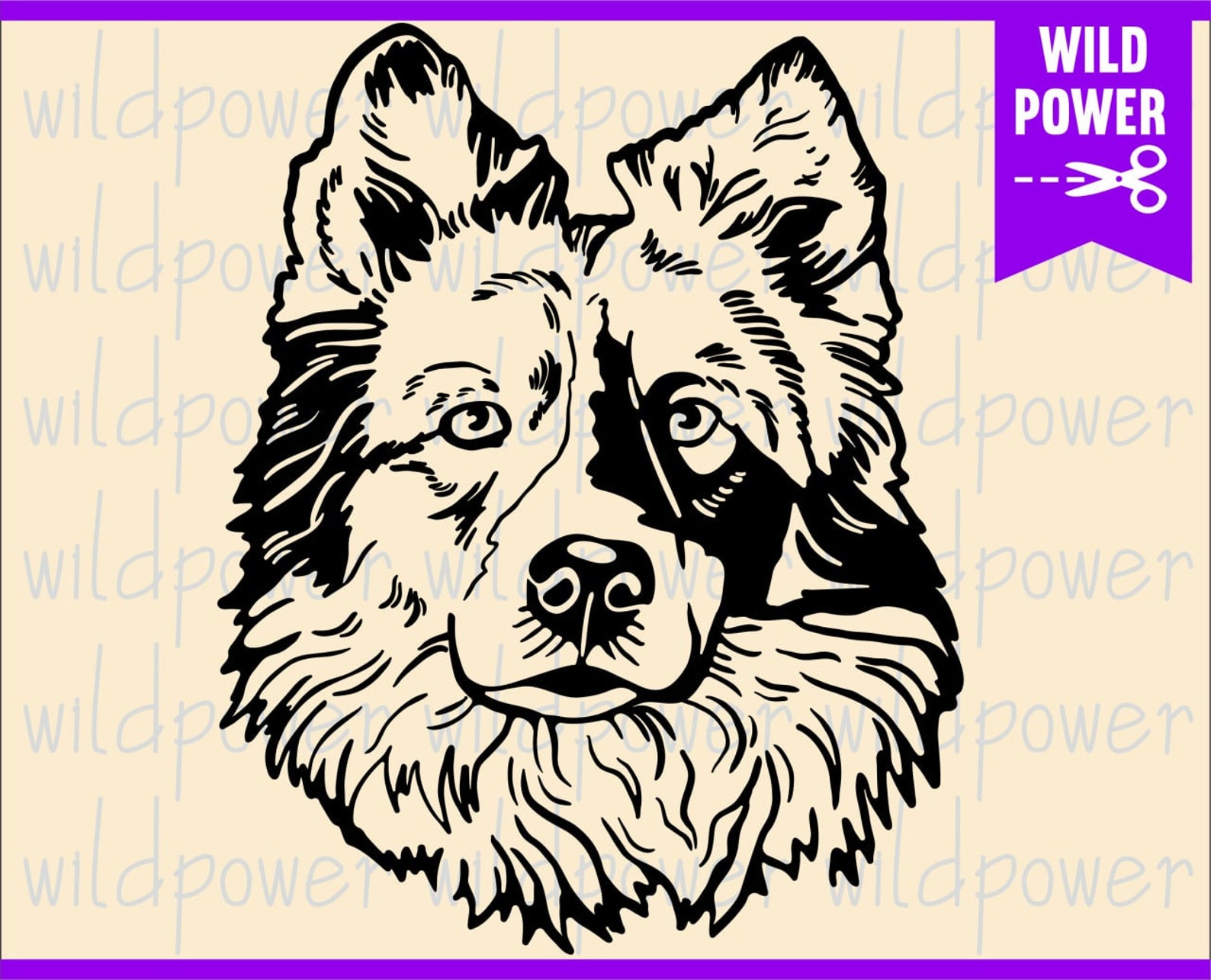 Australian Shepherd Svgmini Aussie Face Clipartdog Svg Files - Etsy