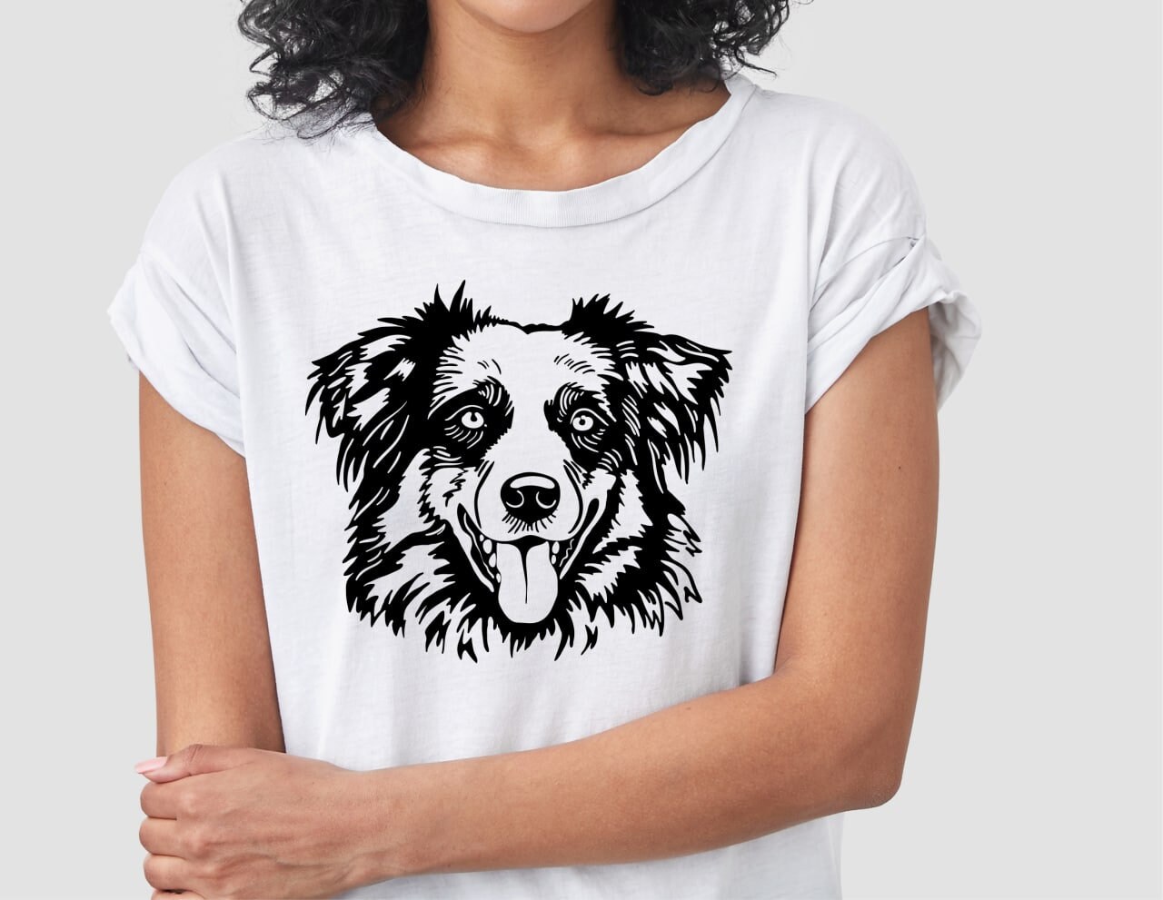Australian Shepherd Svgmini Aussie Face Clipartdog Svg Files | Etsy