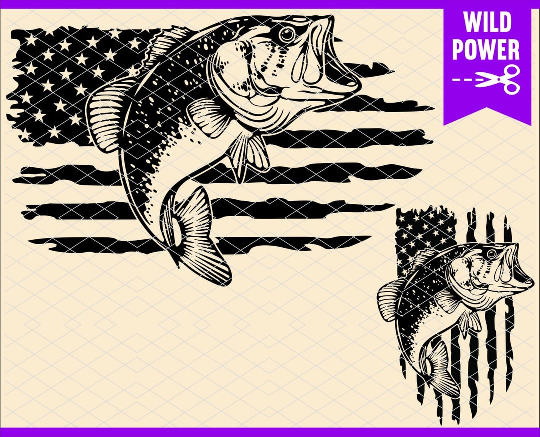 Bass Fish Usa Svg,bass Fish Clipart,bass Fish Dxf,bass Fish Vector,bass ...
