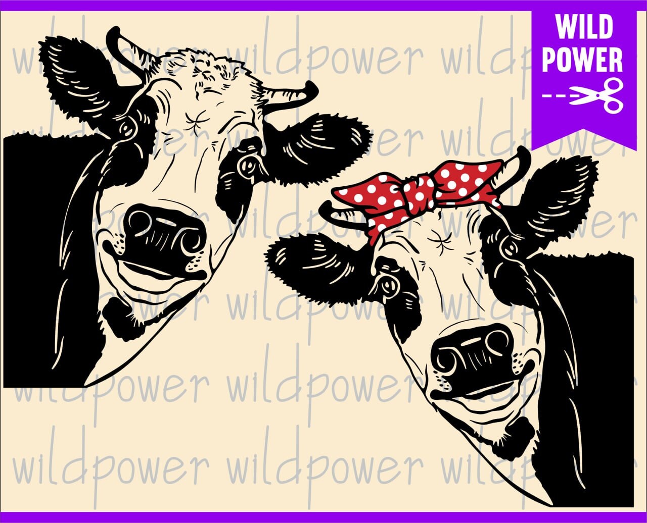 Vaca svg silueta de vaca vaca png cara de vaca clipartcow | Etsy España