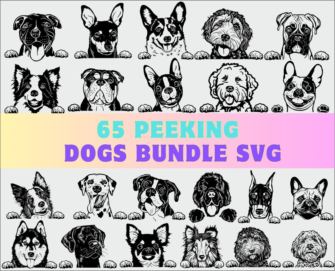 Laser Cut Bundle DOG Heads SVG Dxf Png Pdf Eps - Dogs or Puppy Petlover ...