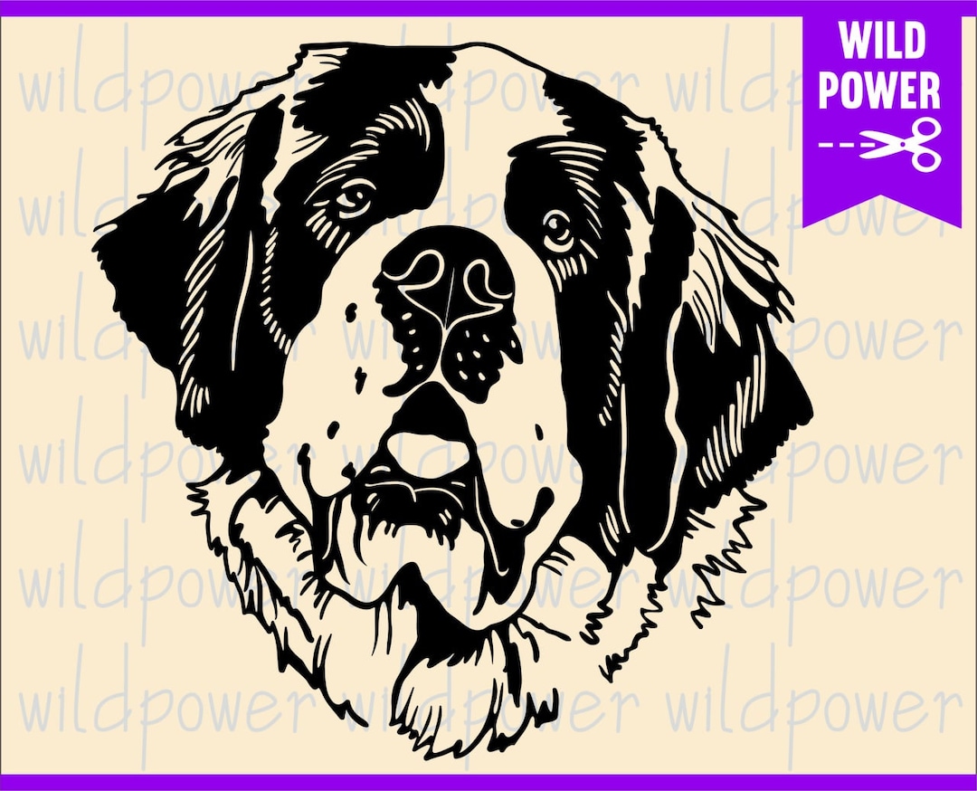 Saint Bernard Dog Svg,saint Bernard Face Svg,saint Bernard Dxf,saint ...