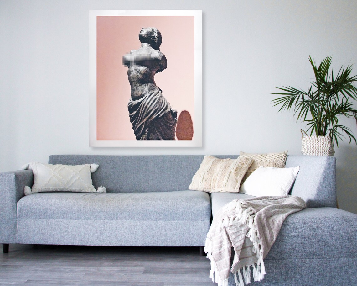Nude Statue Censured Poster Digital Download Printable Fun Edgy ...
