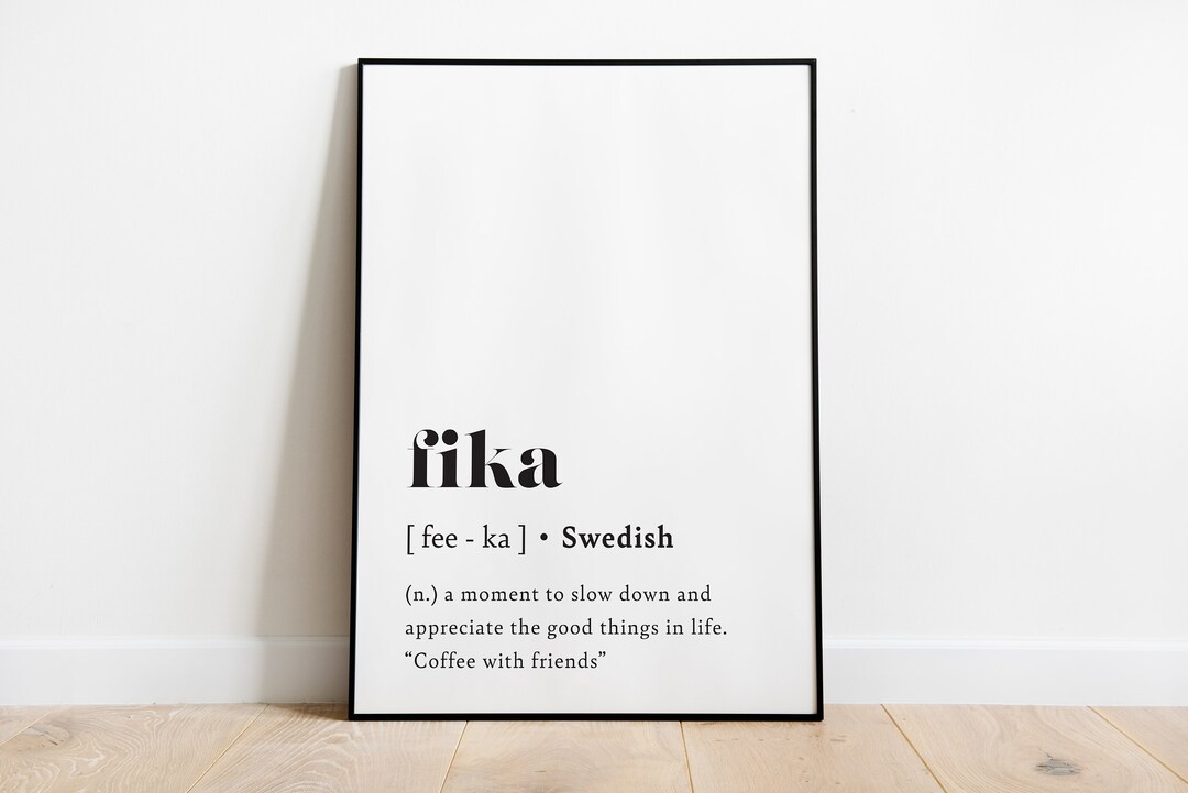 Fika Poster - Digital Download Swedish Saying Coffee Time Positive ...