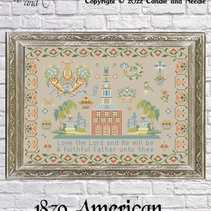 1830 American Sampler Antique Reproduction - Cross Stitch - Counted ...