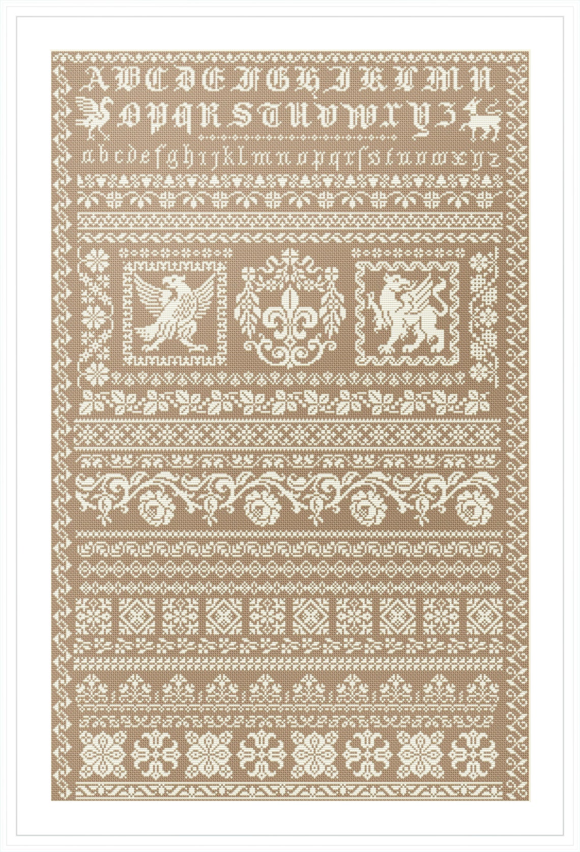 18th Century German Sampler Antique Reproduction Cross - Etsy