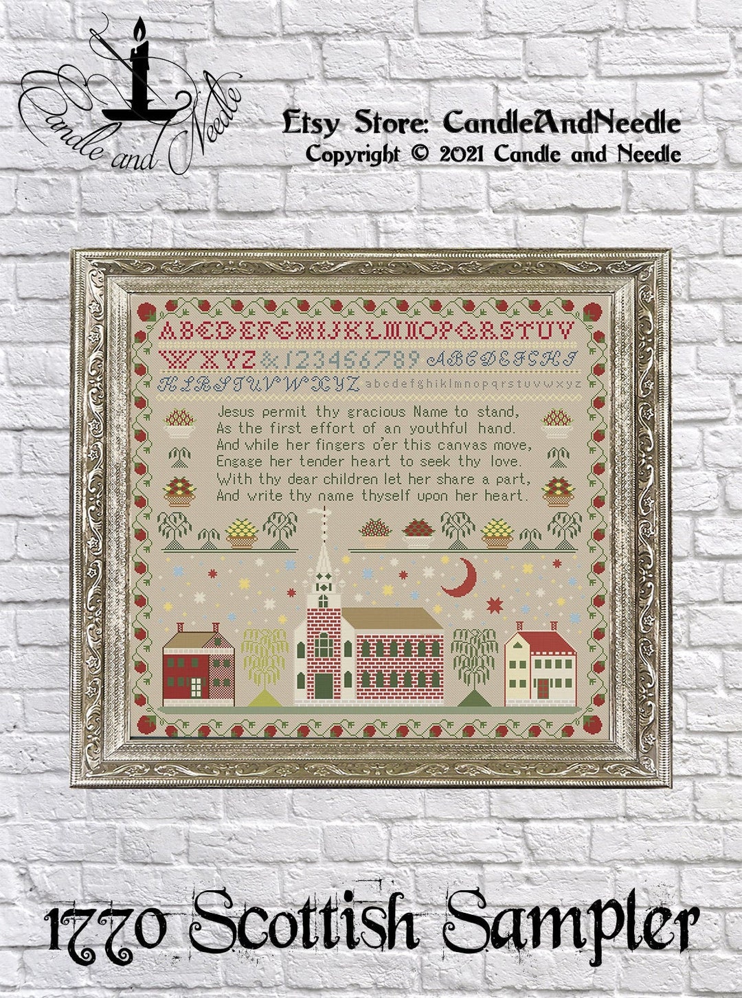 1832 American Sampler Antique Reproduction - Cross Stitch - Counted ...