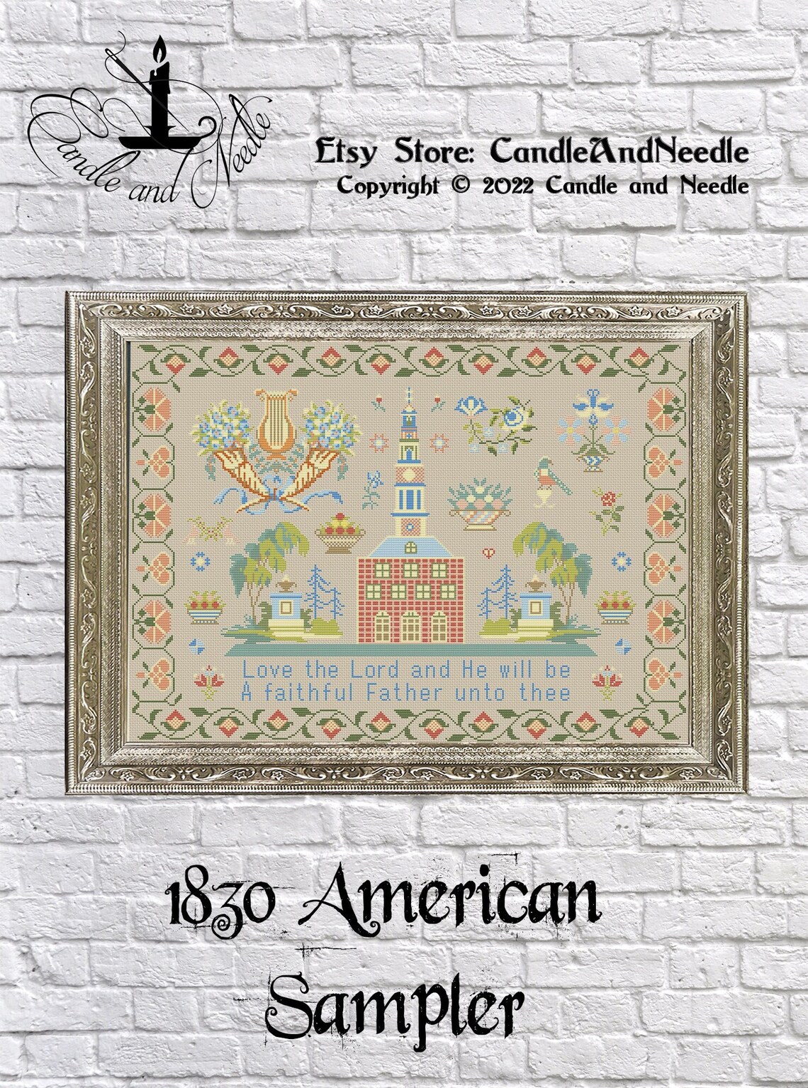1830 American Sampler Antique Reproduction Cross Stitch - Etsy