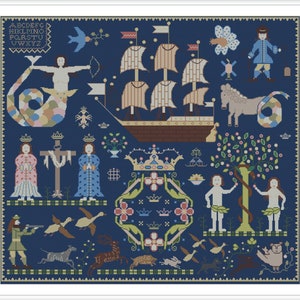 1757 Denmark Sampler Antique Reproduction - Cross Stitch - Counted ...