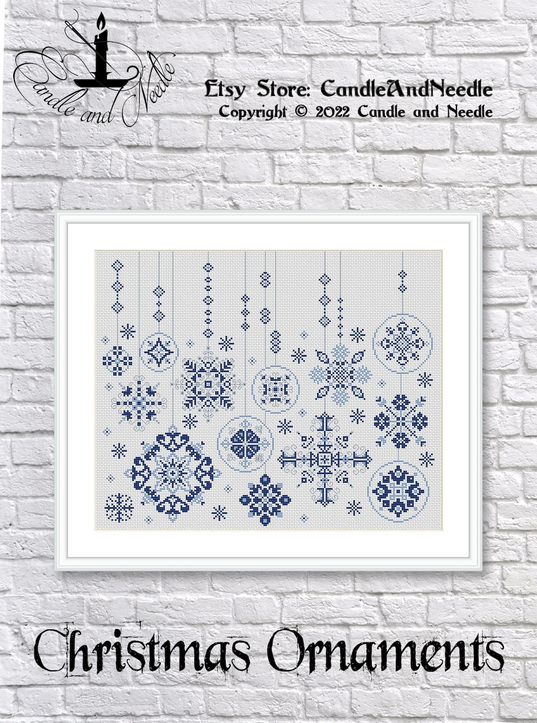 Christmas Ornaments Sampler Pattern - Elegant Cross Stitch Counted ...