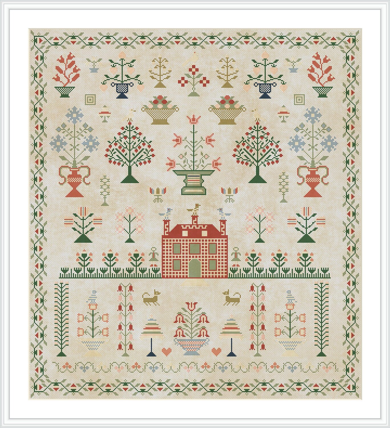 1831 American Sampler Antique Reproduction - Cross Stitch - Counted ...