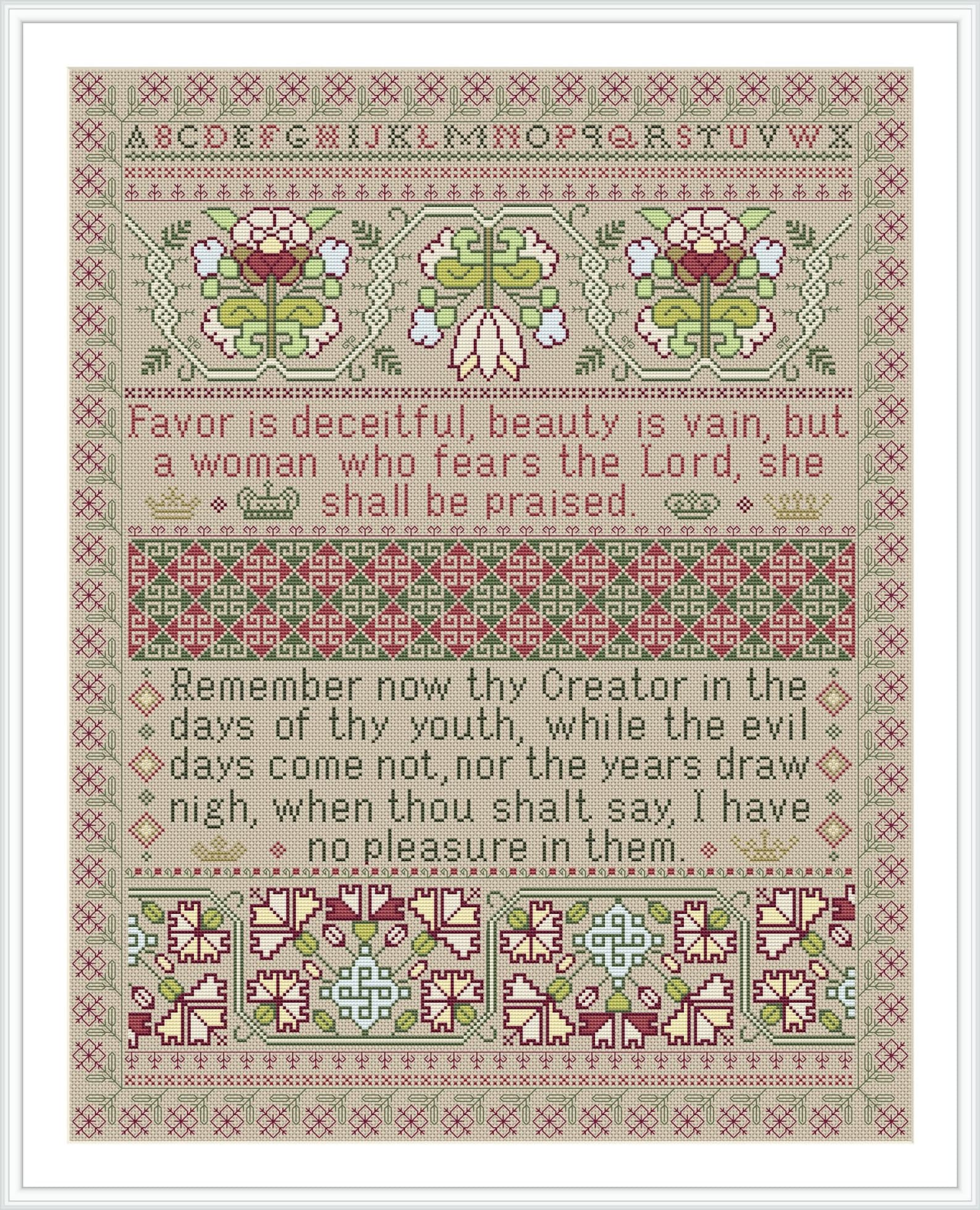 1770 Scottish Sampler Antique Reproduction - Cross Stitch - Counted ...