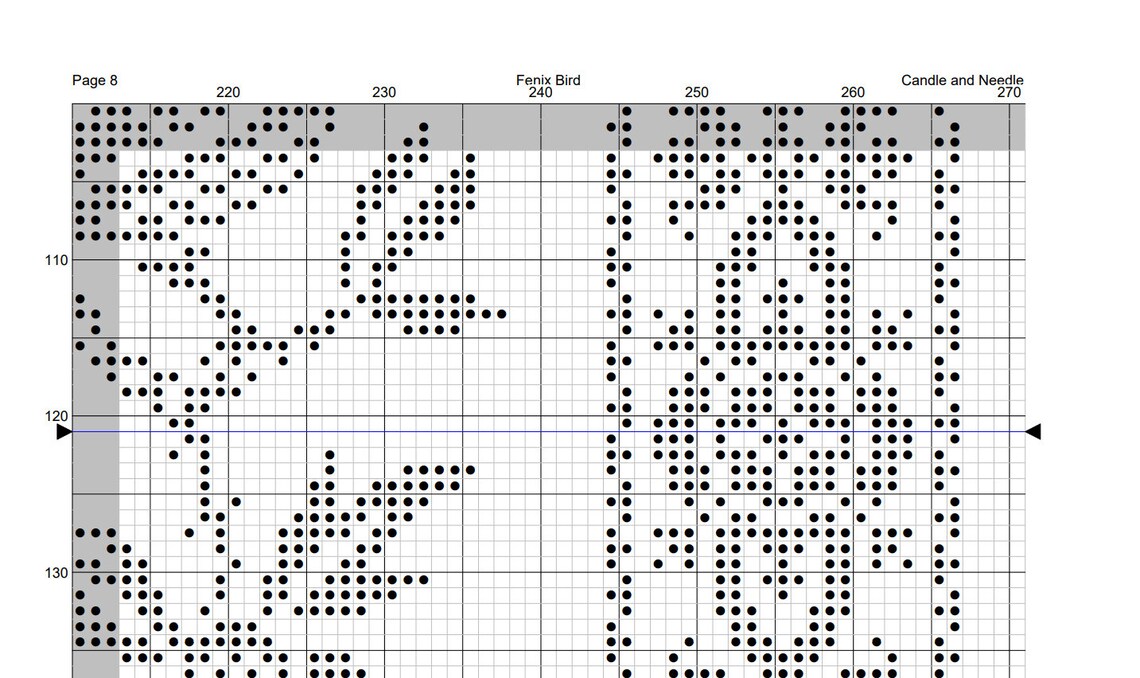Phoenix Bird Monochrome 18th Century Motifs Reproduction Sampler Cross ...