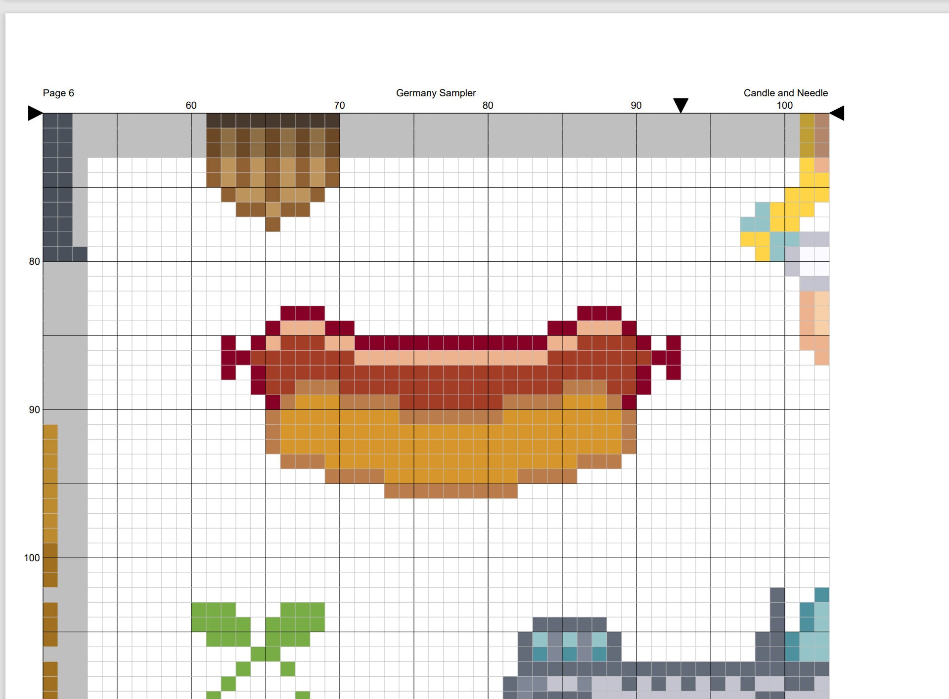 GERMANY Sampler Cross Stitch Counted Chart PDF Instant Download Stitch ...