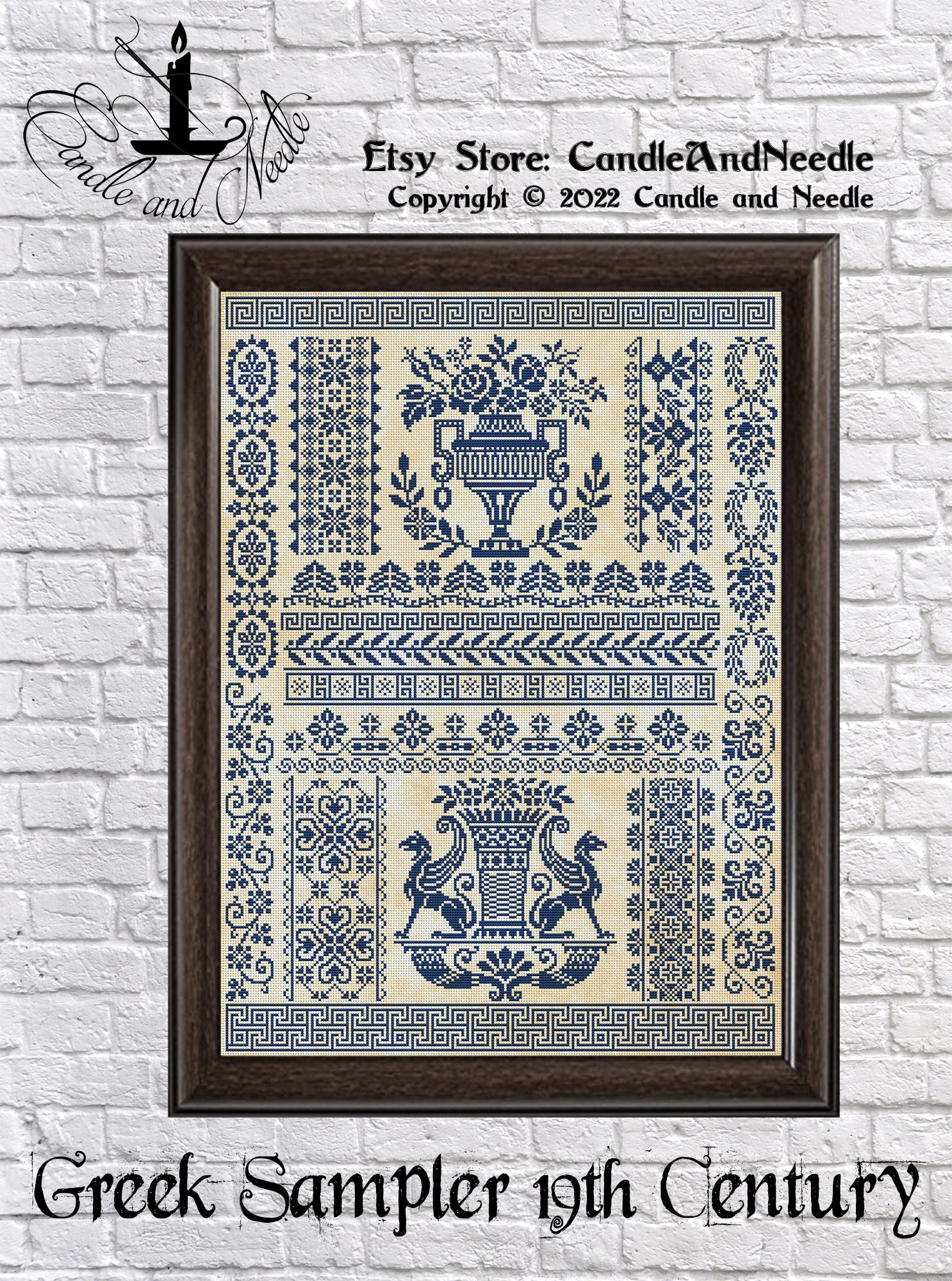 Greek Sampler 18th Century Motifs Reproduction Cross Stitch Counted ...