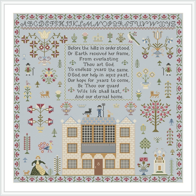 1817 Scottish Sampler Antique Reproduction Cross Stitch - Etsy UK