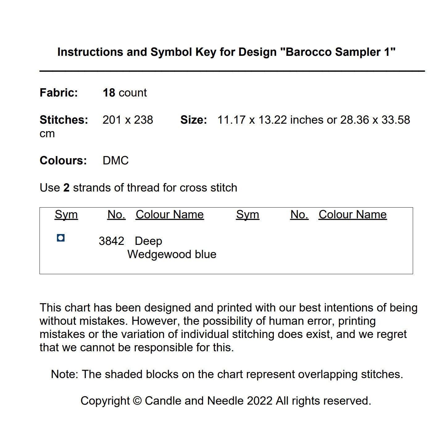 Baroque Monochrome 18th Century Motifs Reproduction Sampler Cross ...