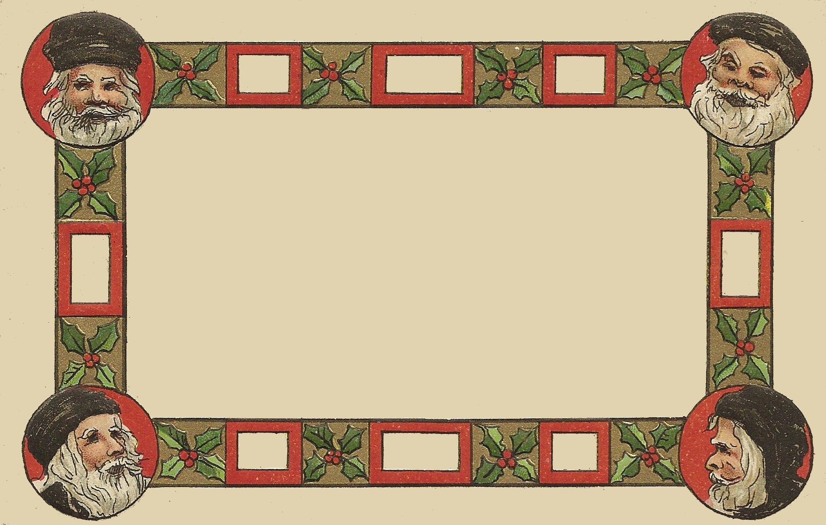 Santa Border Card - Digital Download Only - Make You Own Crafted Art ...