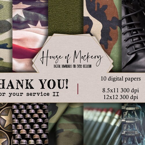For Our Freedom Military Digital Scrapbook Paper Kit 8.5x11 - Etsy