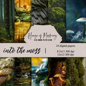 Into the Moss Digital Scrapbook Paper Kit 8.5x11 and 12x12 10 - Etsy