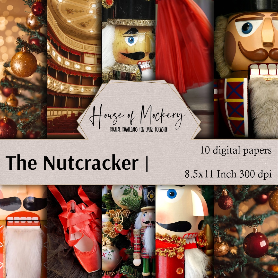 The Nutcracker Christmas Digital Paper Kit 8.5x11 Inches, 10 Digital ...