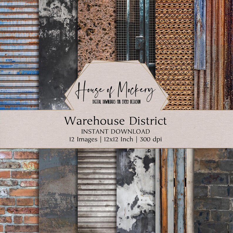 Warehouse District Digital Paper Kit 12x12 Inch, 12 Digital INSTANT ...