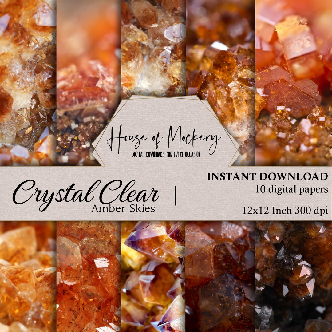 Crystal Clear Amber Skies Digital Paper Kit 12x12 Inch, 10 Digital ...