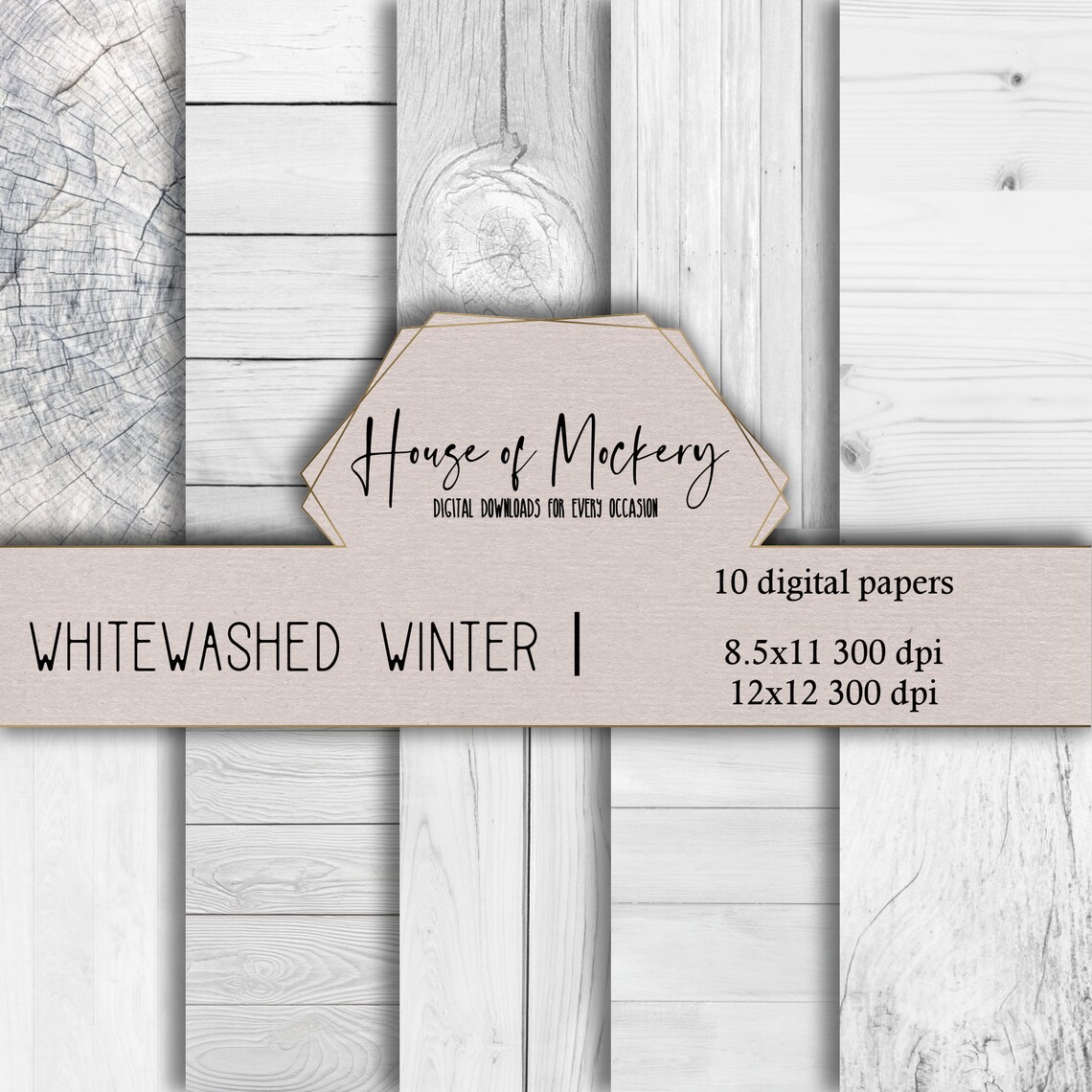 Whitewashed Winter Digital Scrapbook Paper Kit 8.5x11 and - Etsy