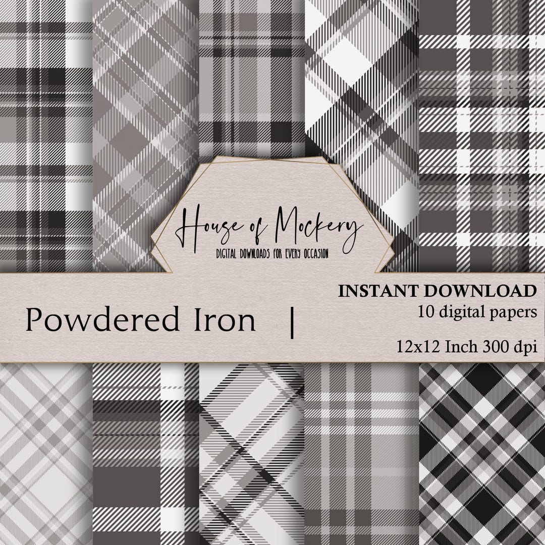 Powdered Iron Digital Paper Kit 12x12 Inch, 10 Digital INSTANT DOWNLOAD ...