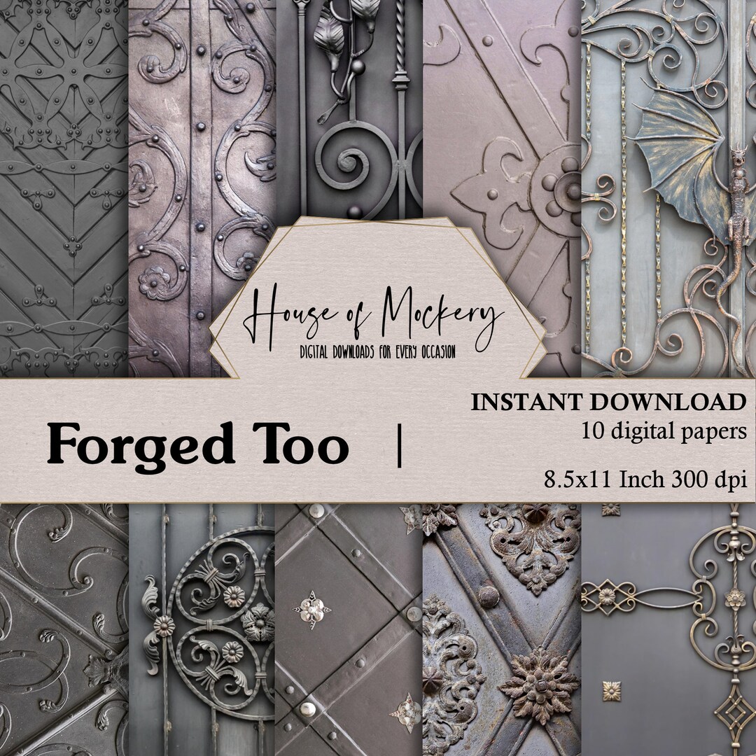 Forged in Steel Too Digital Scrapbook Paper Kit 8.5x11 Inches, 10 ...