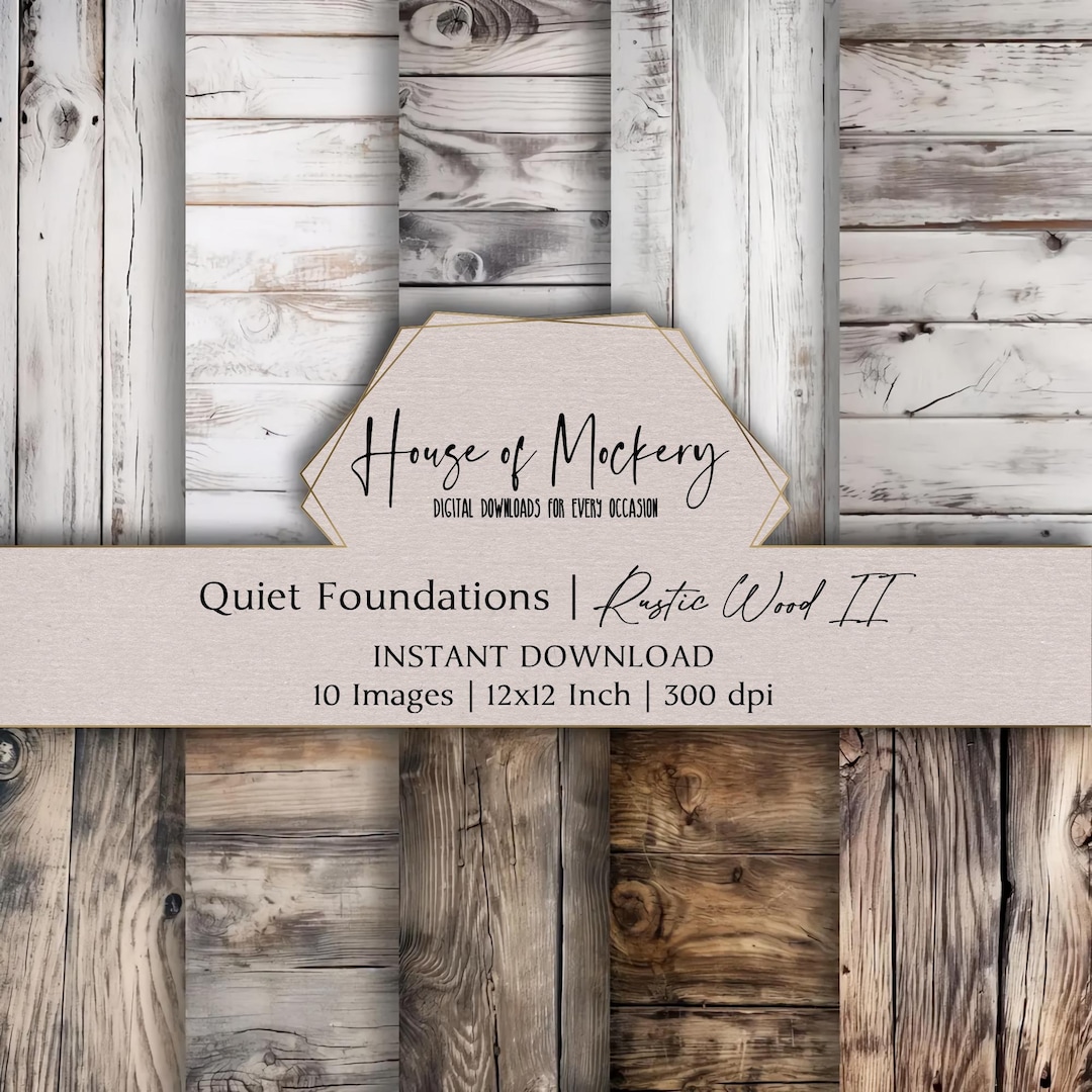 Rustic Wood II Digital Paper Kit 12x12 Inch, 10 Digital INSTANT ...