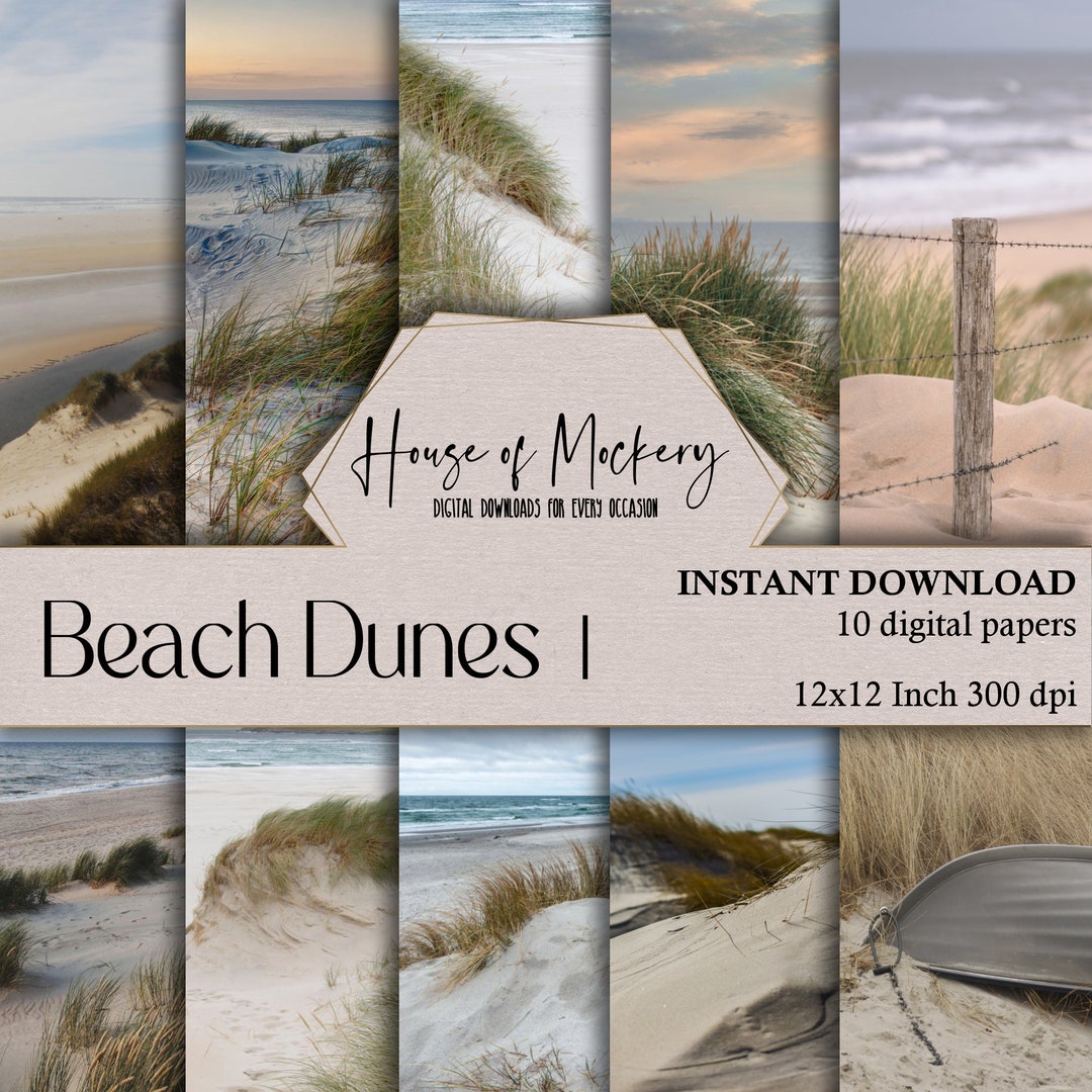 Beach Dunes Digital Scrapbook Paper Kit/ 12x12 Inch, 10 Digital INSTANT ...