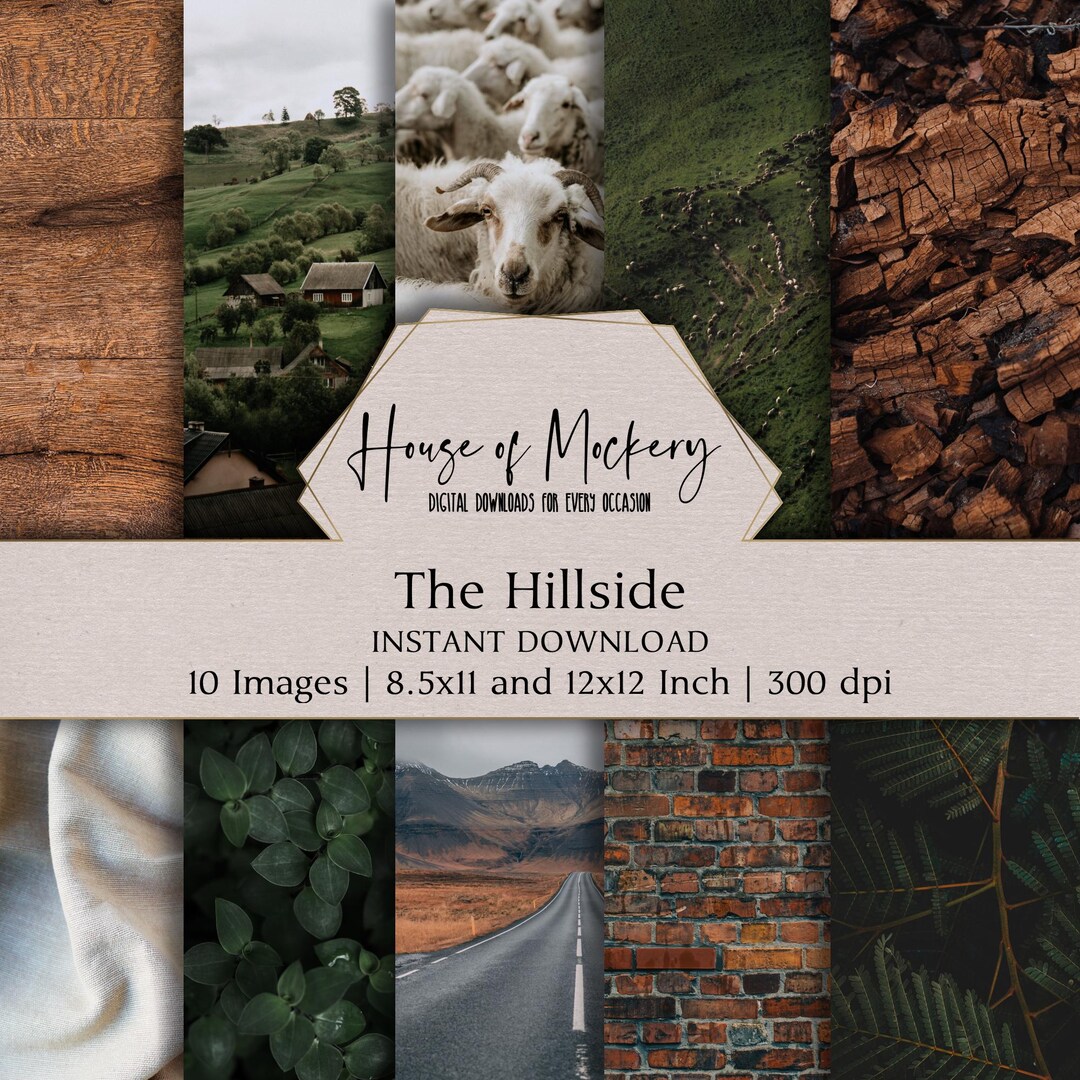 The Hillside Digital Paper Kit 8.5x11 and 12x12 Inch,10 Digital INSTANT ...