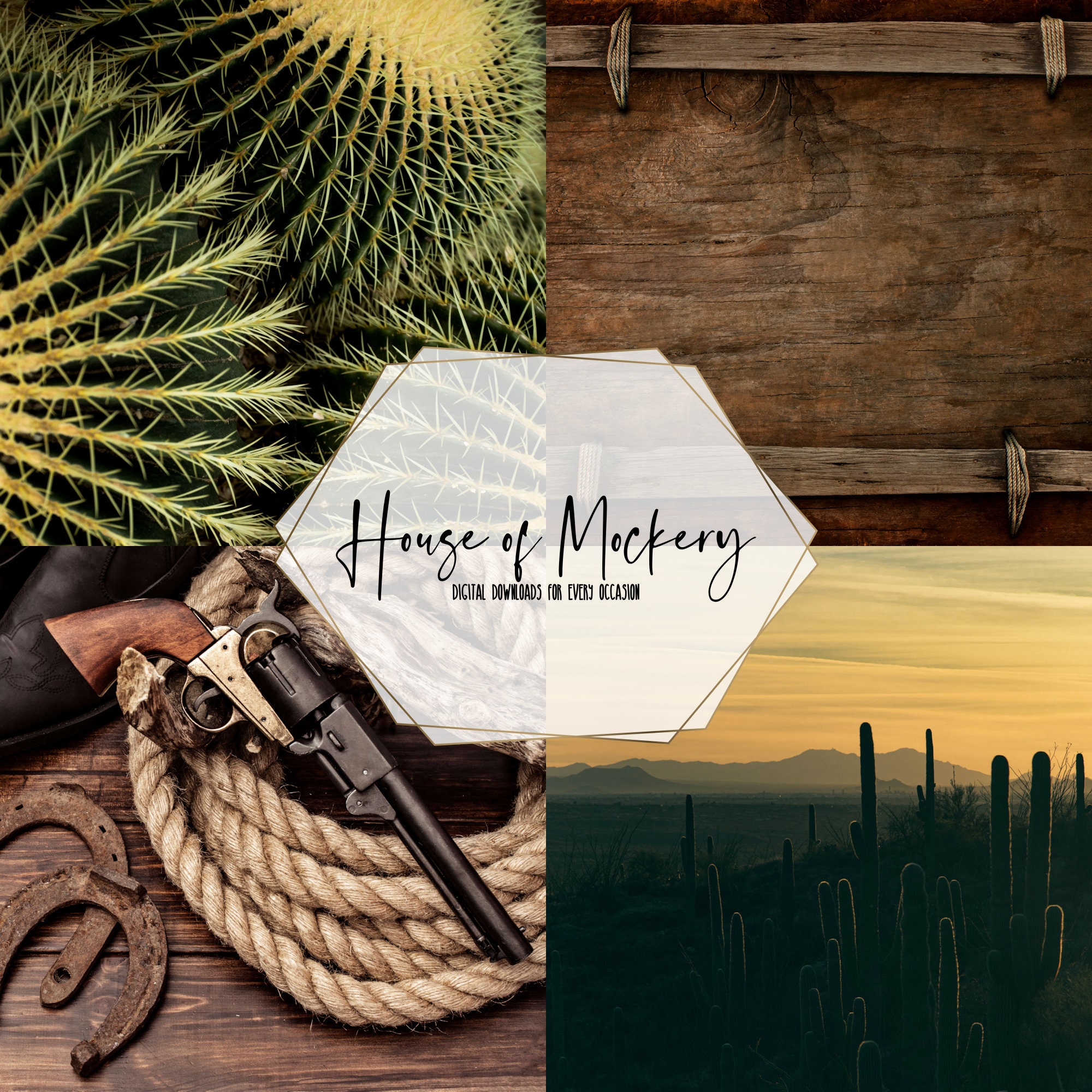 Wild West Digital Scrapbook Paper Kit 8.5x11 and 12x12, 10 Digital ...