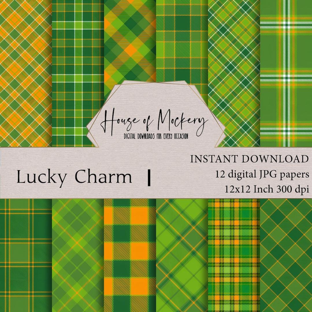 Lucky Charm Digital Paper Kit 12x12 Inch, 12 Digital INSTANT DOWNLOAD ...