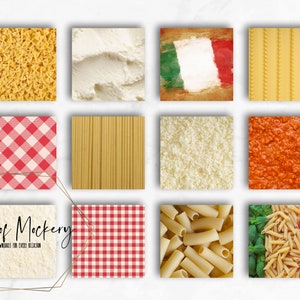 Pasta Night! Digital Scrapbook Paper Kit 12x12 Inches, 12 Digital ...