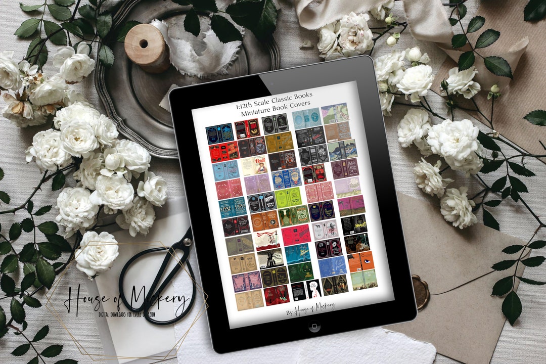 1:12 Scale Miniature Classic Book Covers 50 Digital INSTANT DOWNLOAD ...