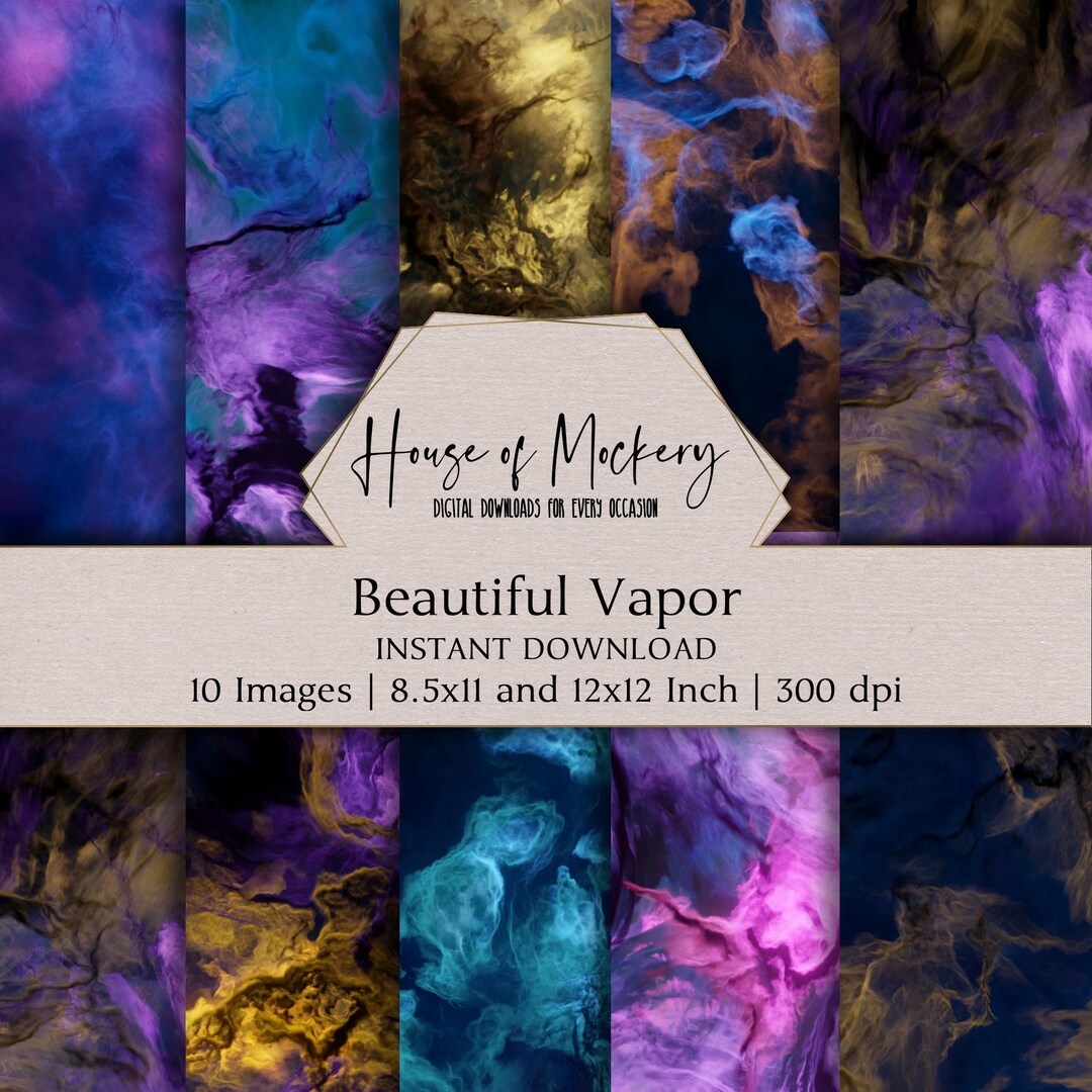 Beautiful Vapor Digital Paper Kit 8.5x11 and 12x12 Inch,10 Digital ...