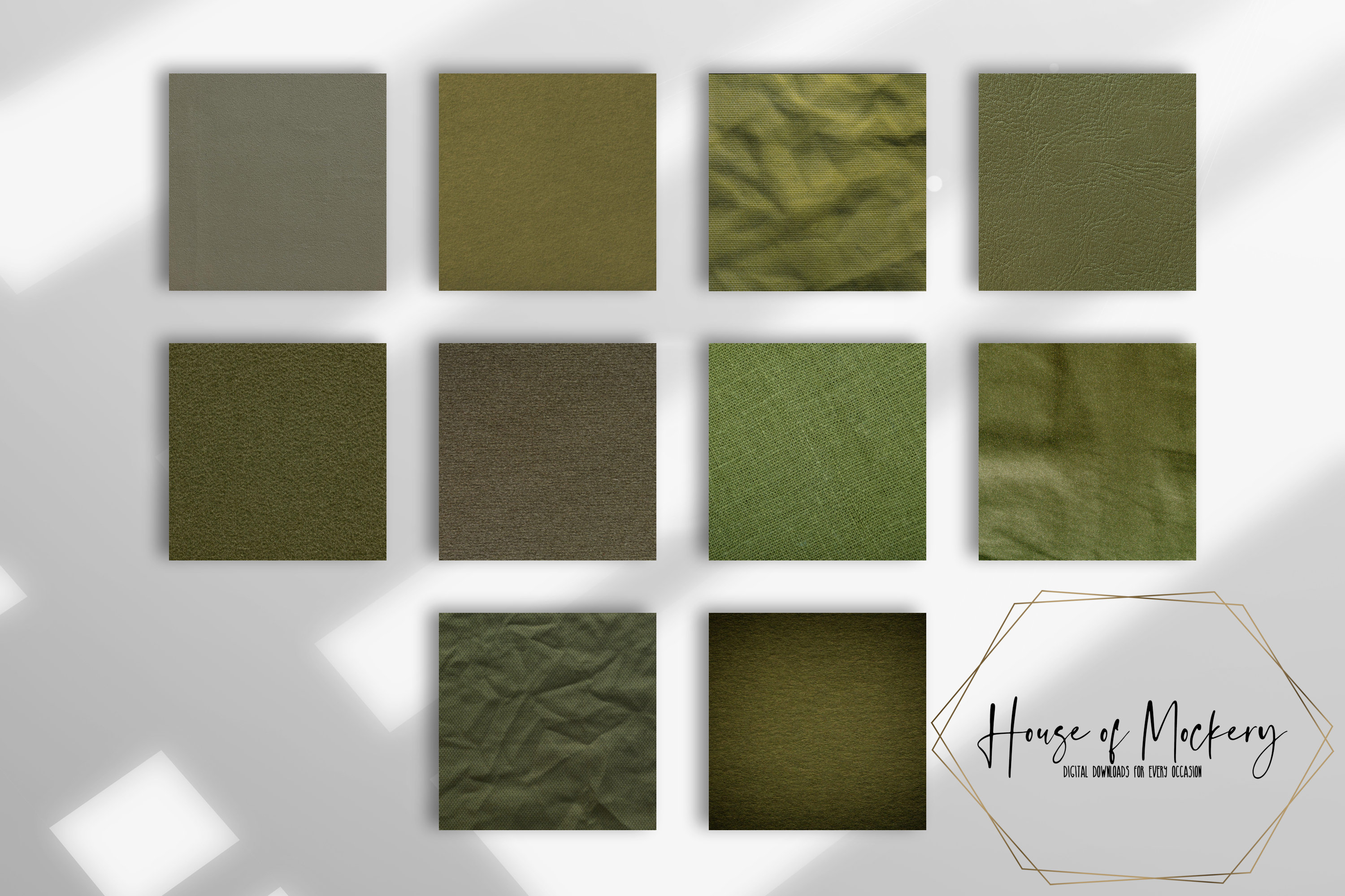 Olive Drab Textures Digital Scrapbook Paper Kit 8.5x11 and - Etsy