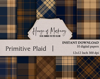 Cozy Plaid Digital Scrapbook Paper Kit 12x12 Inch, 10 Digital INSTANT ...