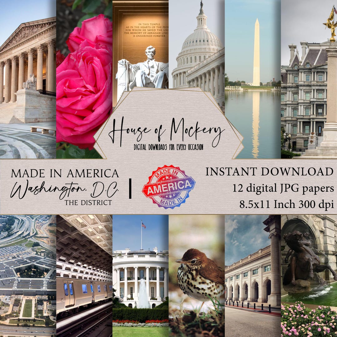 Washington DC the District-made in America Series Digital Paper Kit/8 ...