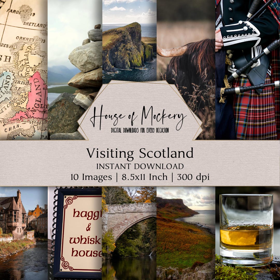 Visiting Scotland Digital Paper Kit 8.5x11 Inch, 10 Digital INSTANT ...