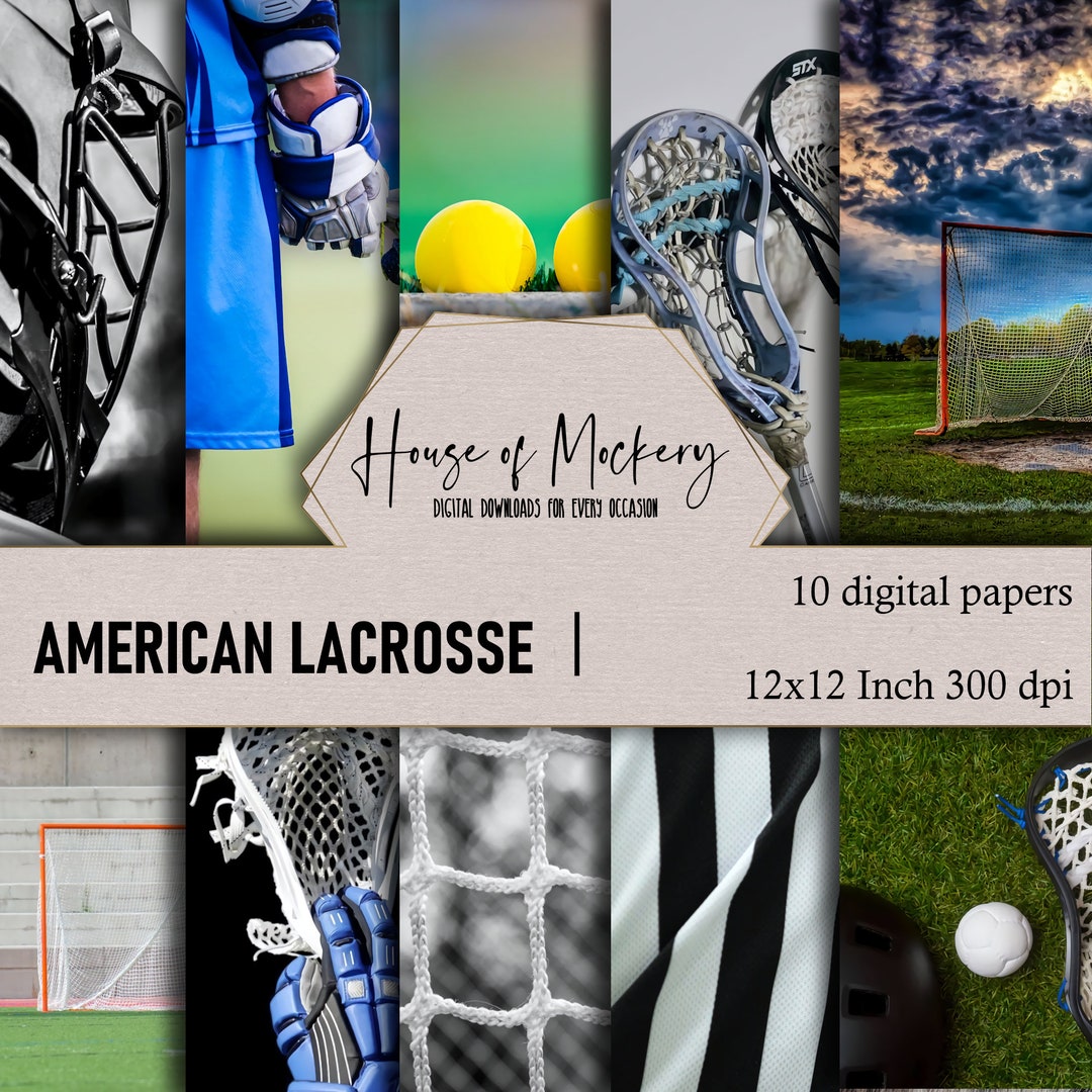 American Lacrosse Digital Scrapbook Paper Kit/12x12, 10 Digital INSTANT ...