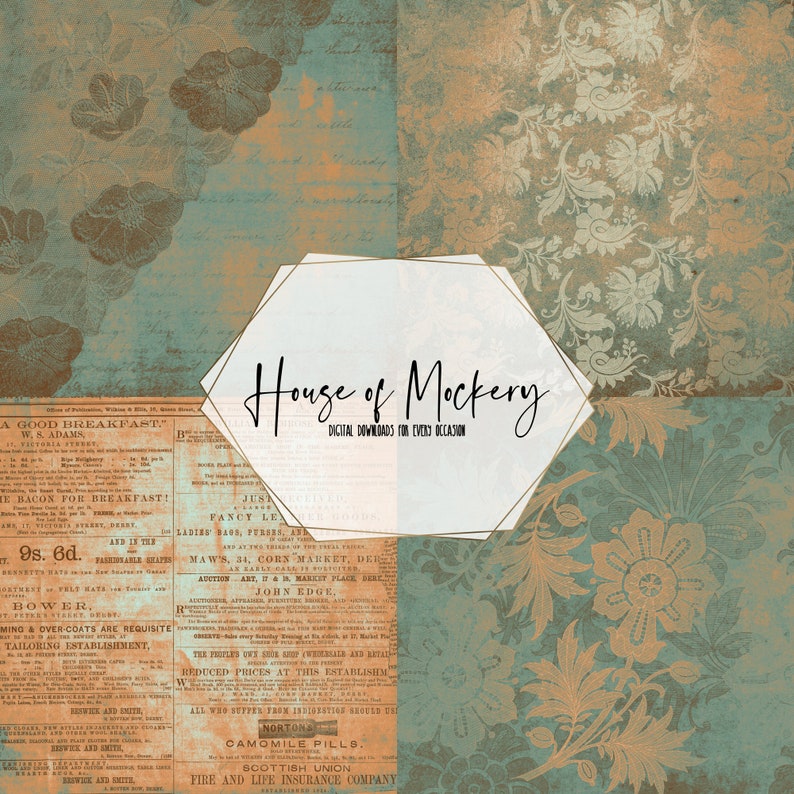 Terra Cotta Digital Scrapbook Paper Kit 8.5x11 and 12x12 10 | Etsy